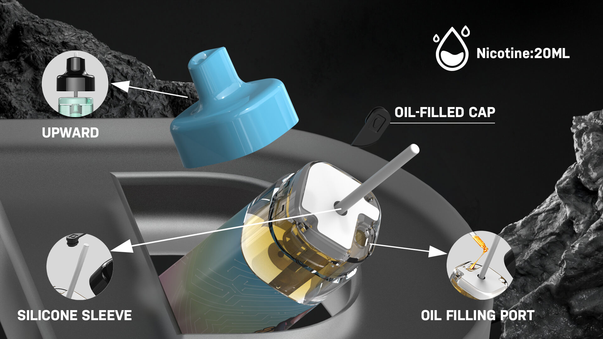 VAPEN DRTA 10000 Puffs RTA Disposable Vape 20ml Mesh Coil BANG PUFF Oil ...