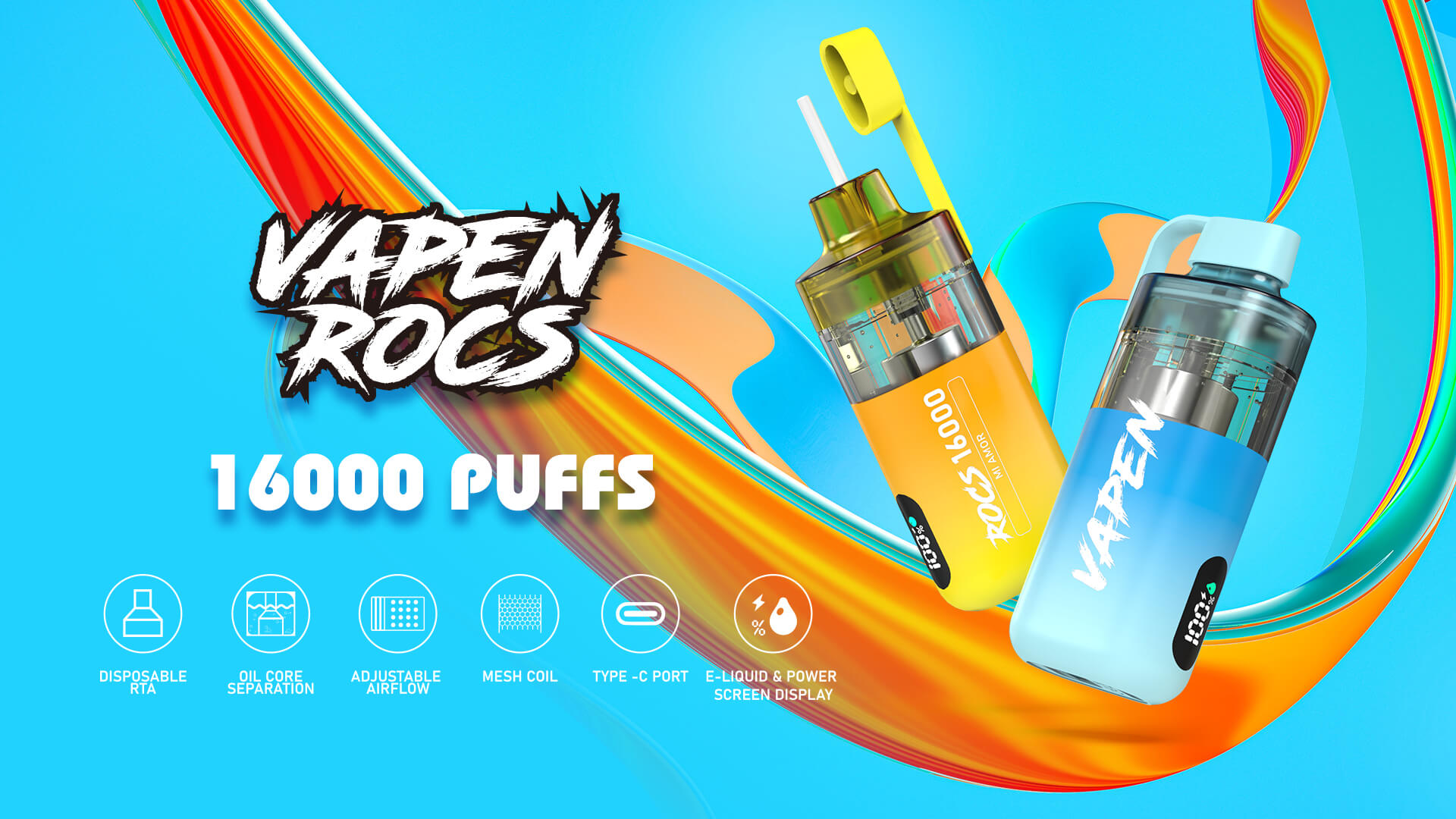 VAPEN ROCS 16000Puffs Disposable Refillable OCS RTA Vape Electronic ...
